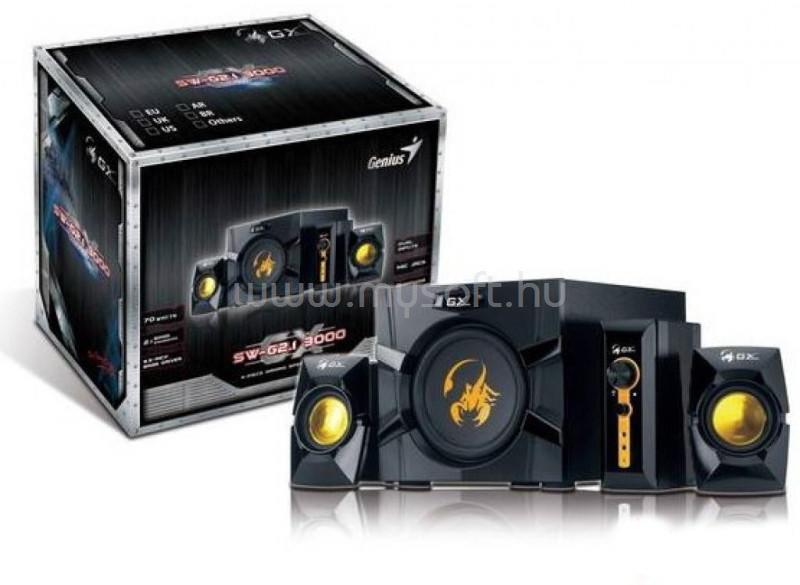 GENIUS hangfal SW-G2.1 3000 gamer 2.1 Fekete (31731016100) | hangszóró ...