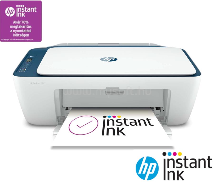 HP DeskJet 2721 színes multifunkciós tintasugaras nyomtató (7FR54B ...
