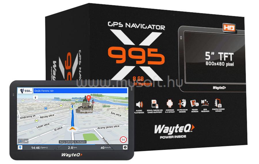 WAYTEQ X995 Android GPS Navigáció + Sygic Full EU Szoftver (WX995FE ...