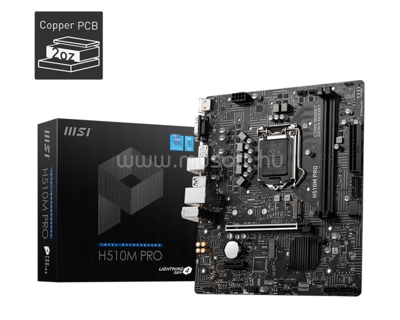 MSI alaplap H510M PRO (LGA1200, mATX) (H510M_PRO) | alaplap > lga1200 ...